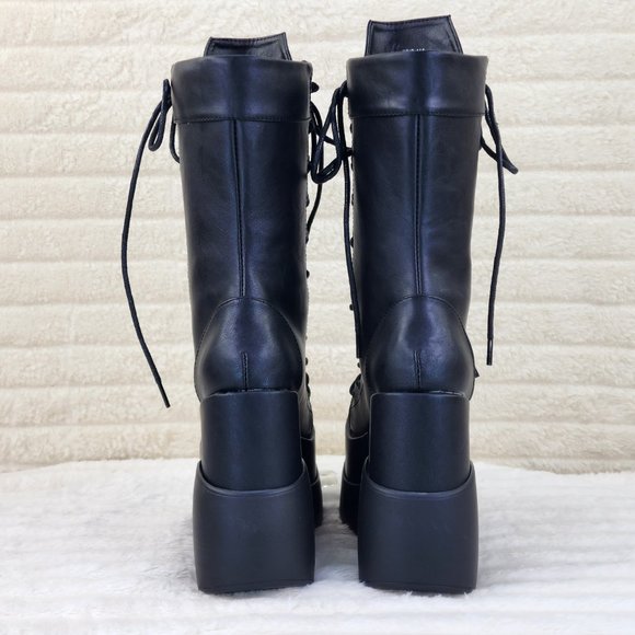 Demonia | Shoes | Void Black Matte Platform Wedge Goth Punk Corset ...
